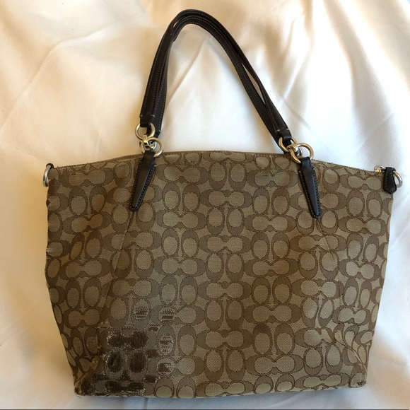 Coach | Bags | Authentic Coach Signature Monogram Shoulder Bag | Poshmark